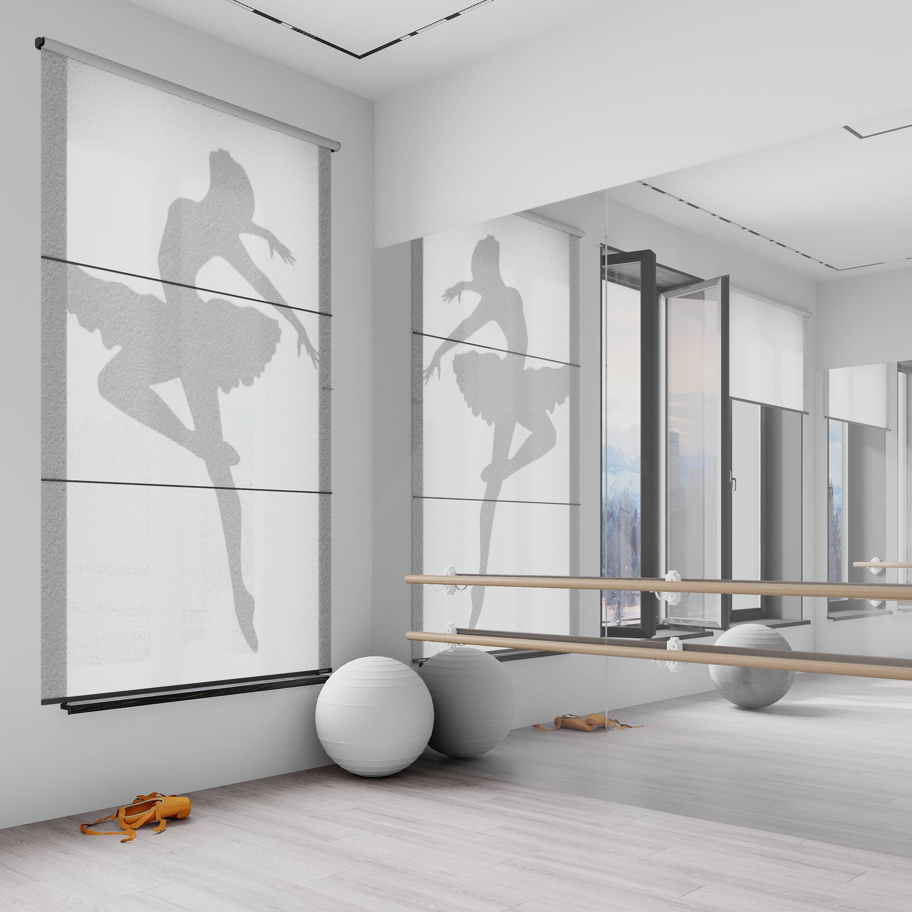 Custom printed curtains for Ballet Studio